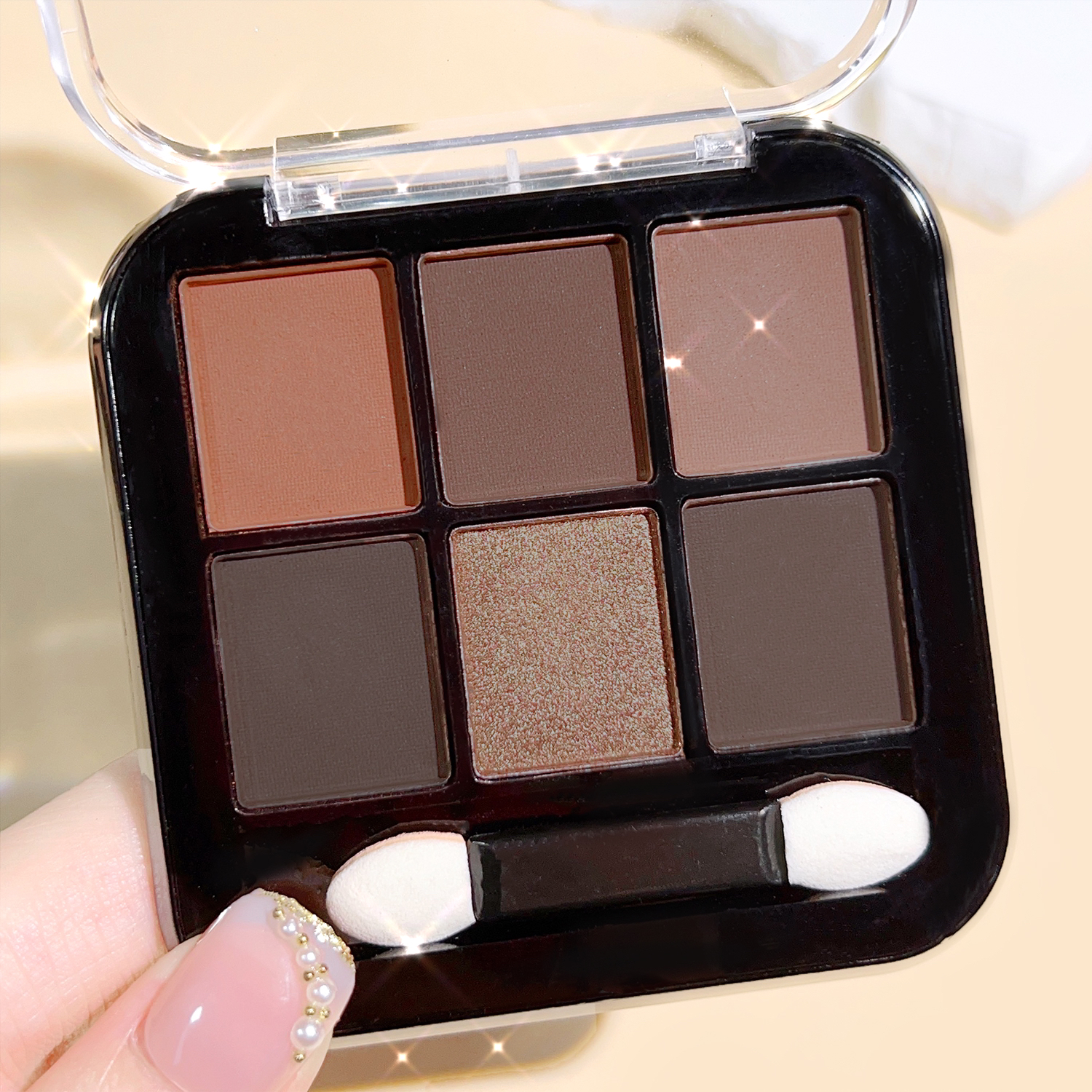 Seis-cores Eyeshadow Earth Color Smoky Makeup Pearlescent Matte Milk ...
