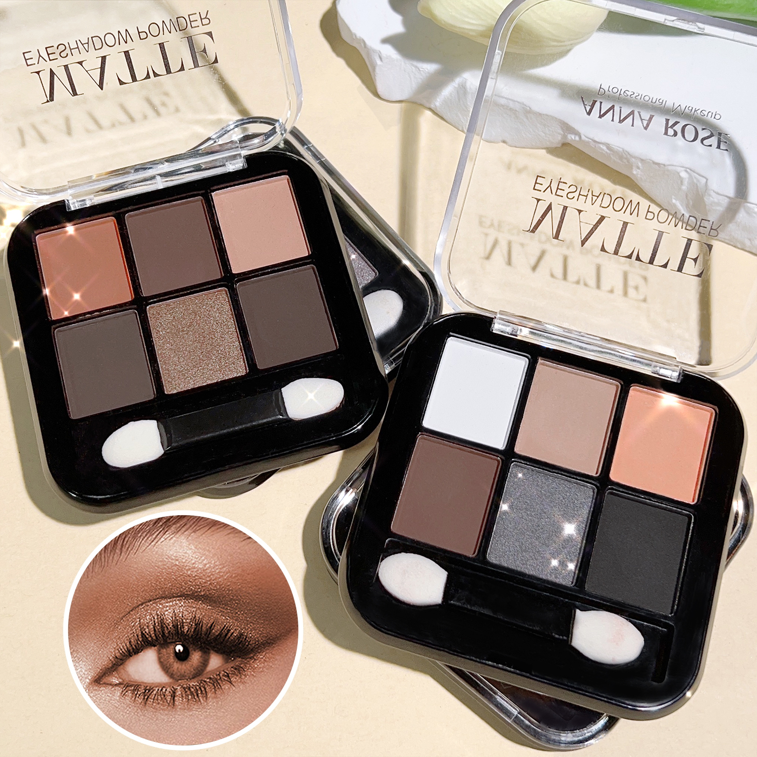 Seis-cores Eyeshadow Earth Color Smoky Makeup Pearlescent Matte Milk ...