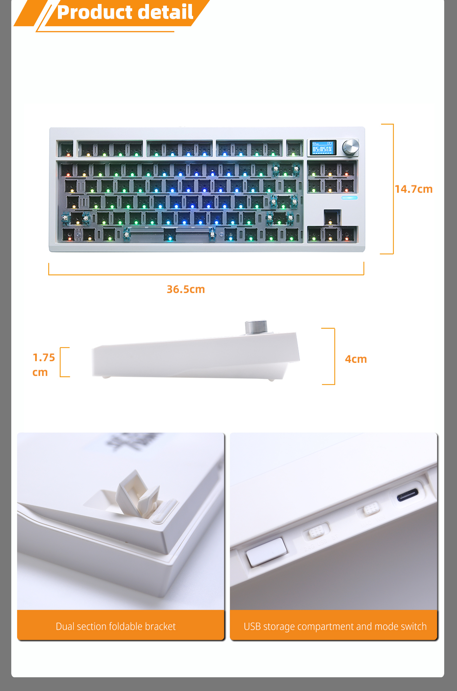 GMK87 QMK/VIA Gaxeta De Layout 80 % Sem Fio Personalizada 3 Modos Kit ...