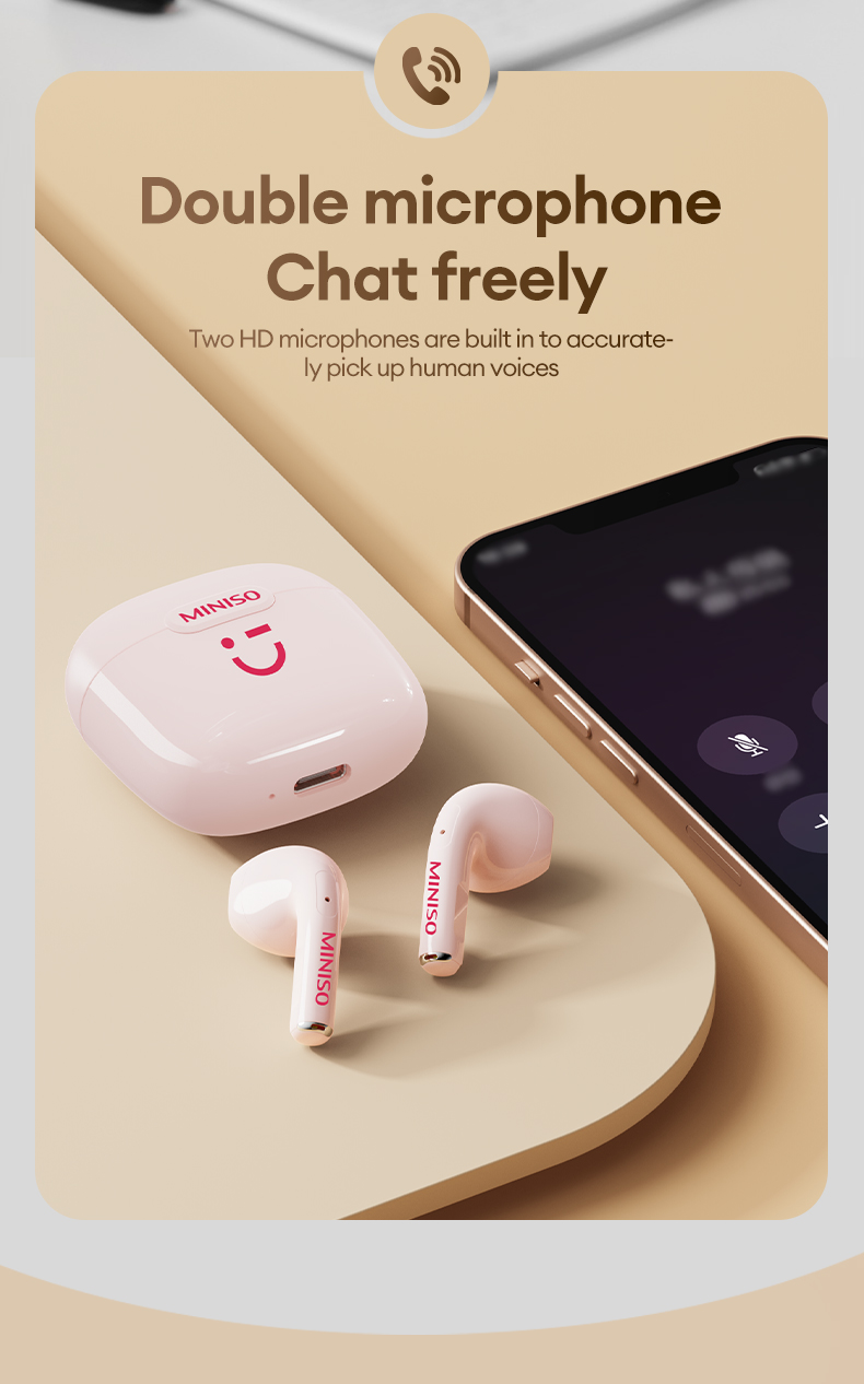 MINISO M06 Fones De Ouvido Bluetooth Sem Fio Com Redução De Ruído ...