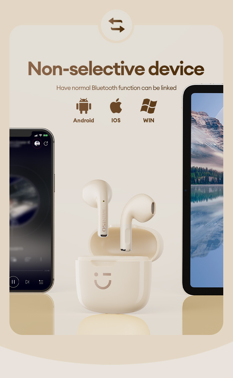 MINISO M06 Fones De Ouvido Bluetooth Sem Fio Com Redução De Ruído ...