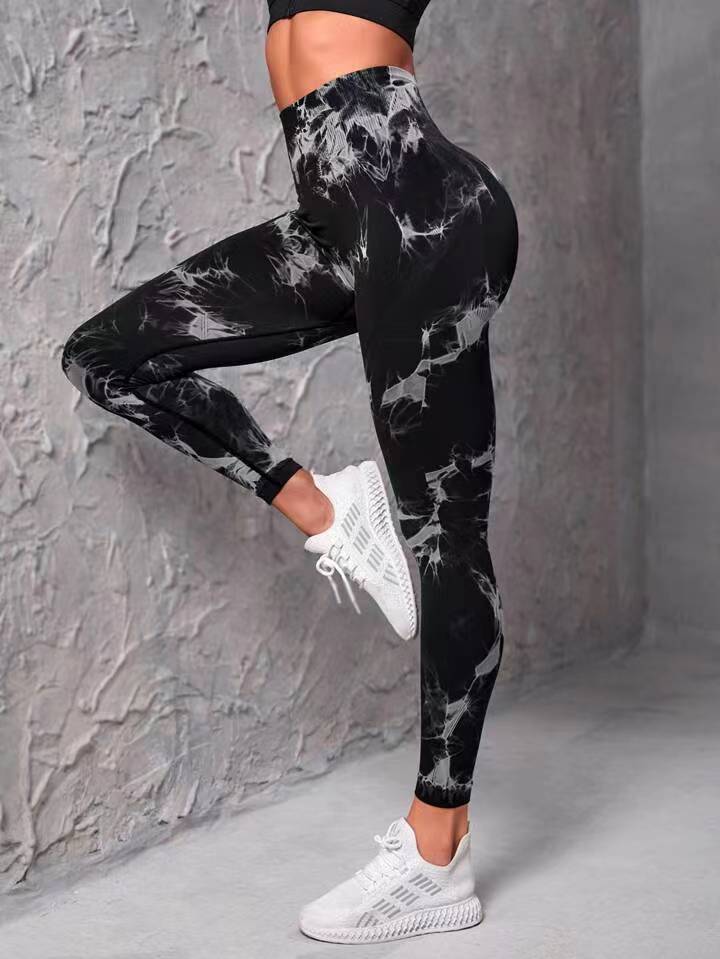 Moda Tie-Dye Yoga Pants Women /High Waist Seamless Hip-Lifting Leggings Esportivos | Shopee Brasil