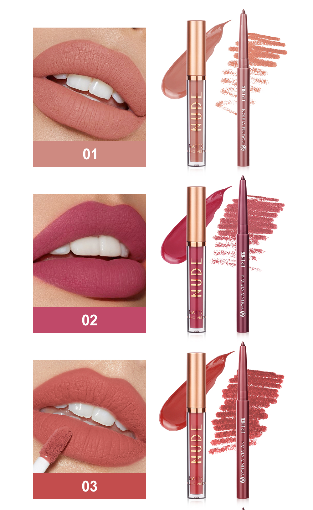 Forro labial para os lábios Conjunto de 2 peças de revestimento labial ...