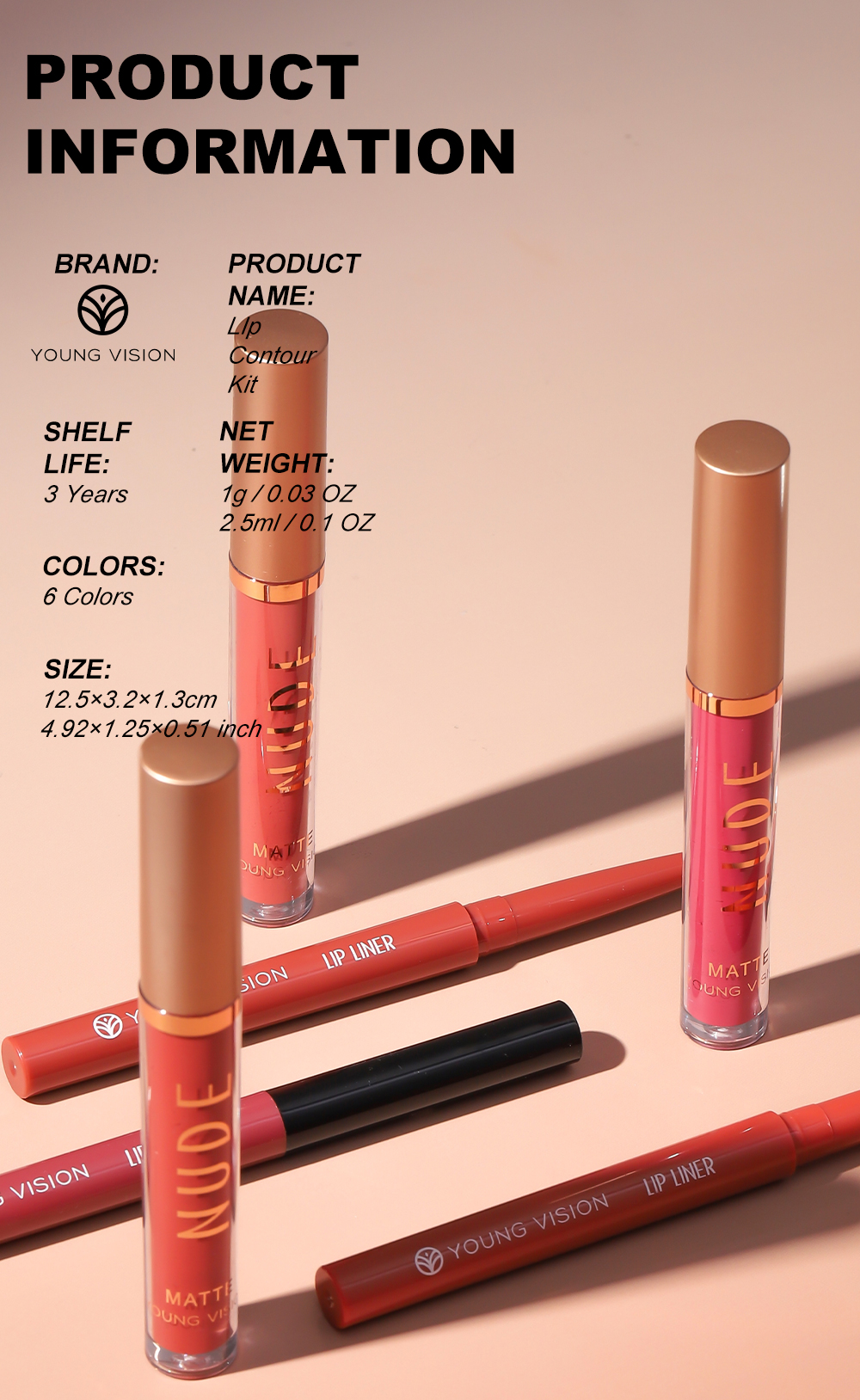 Forro labial para os lábios Conjunto de 2 peças de revestimento labial ...