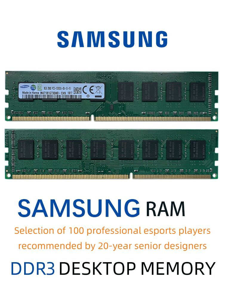Samsung DDR3 PC RAM 4GB 8GB DDR3 1600MHz PC3-12800U Desktop Mmeory DIMM ...