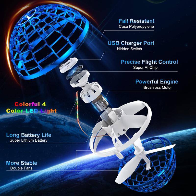 Nova Flynova PRO Bumerangue Voador De Bola Voadora Flyorb Magic Drone ...