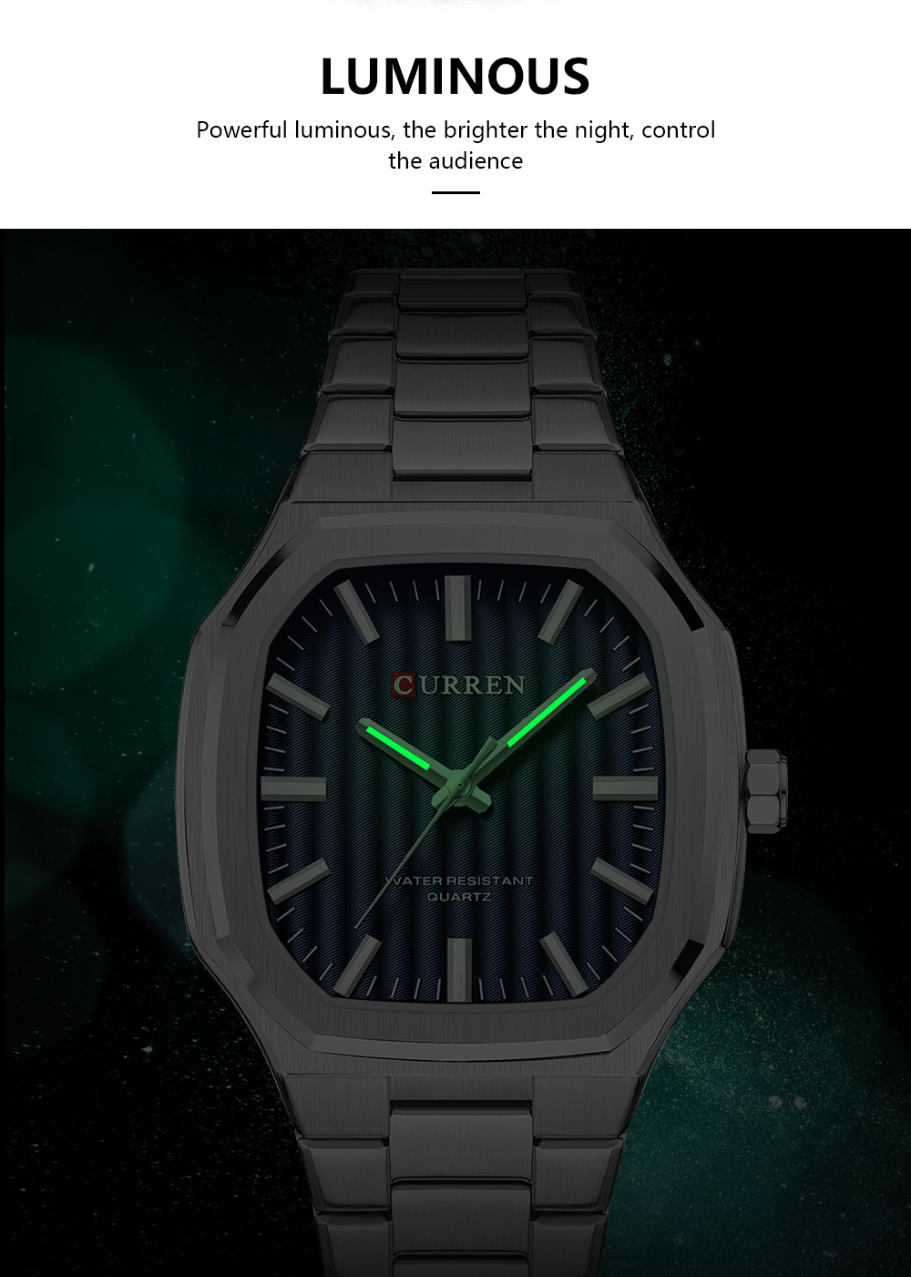 CURREN Relógio Masculino Nova Marca Original Mãos Luminosas De Aço ...