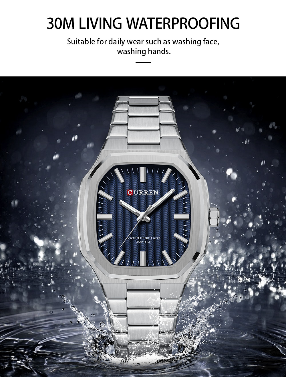 Original CURREN Relógios Masculinos Novo Quadrado Retro Estilo ...