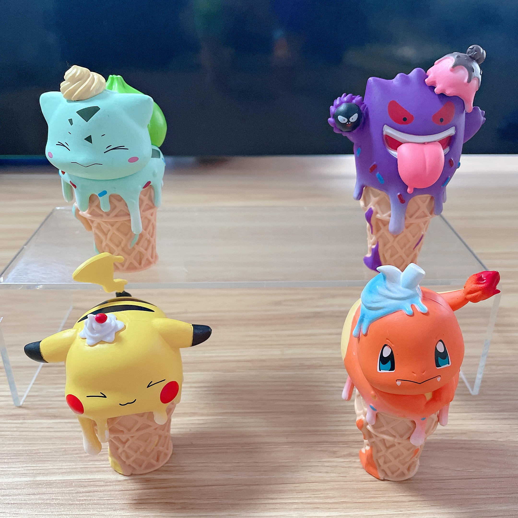 4Set/Pcs 8cm Pokemon Ice Cream Cone Design Figuras De Desenho De ...