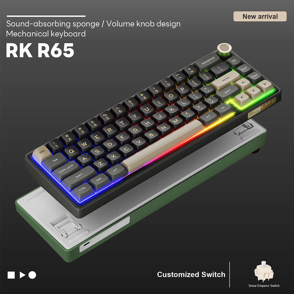 RK ROYAL KLUDGE RKR65 Junta Com Fio Hot Swapple Brasil Portugal Teclado ...