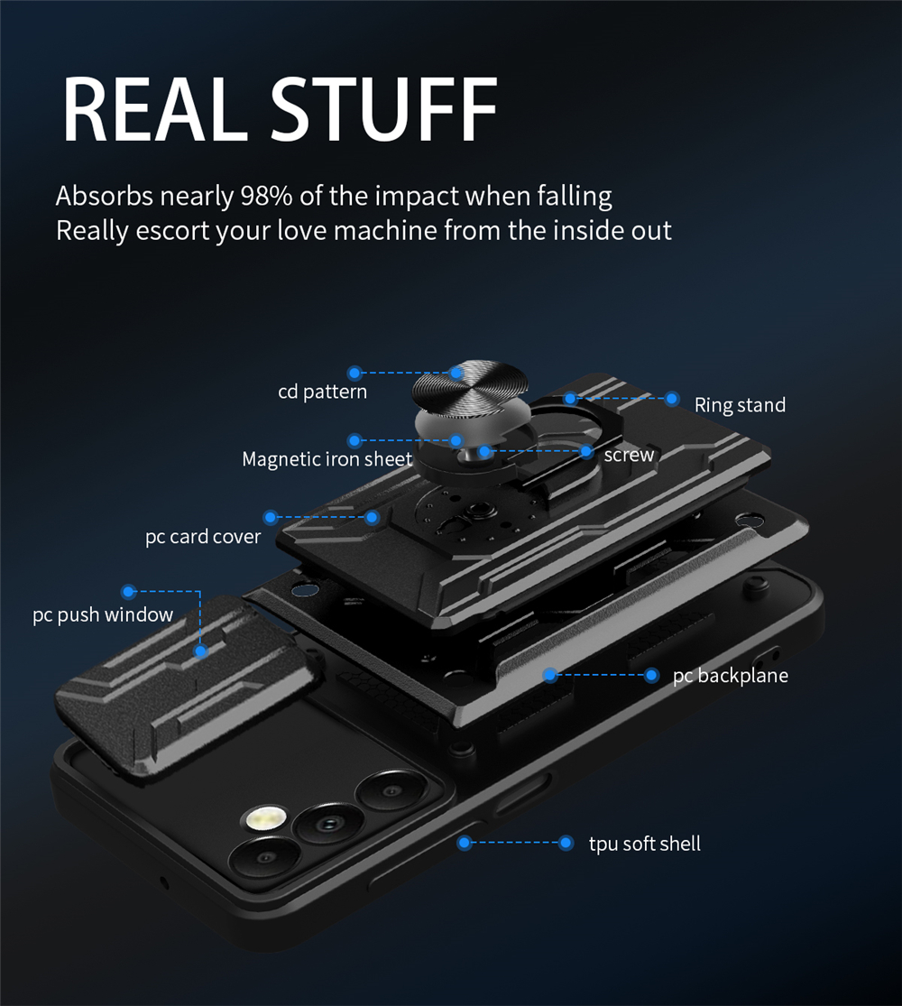 Capa Rígida Armadura À Prova De Choque Para Samsung Galaxy A06/A16/A05/A05S/A15/A25/A35/A55 Com ...