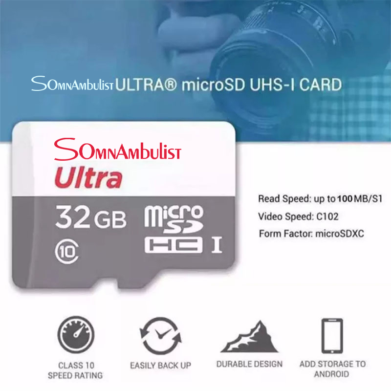 Cartão microSD (TF) SomnAmbulist 32GB-256GB-C10/U3/V30/A1 De Alta ...