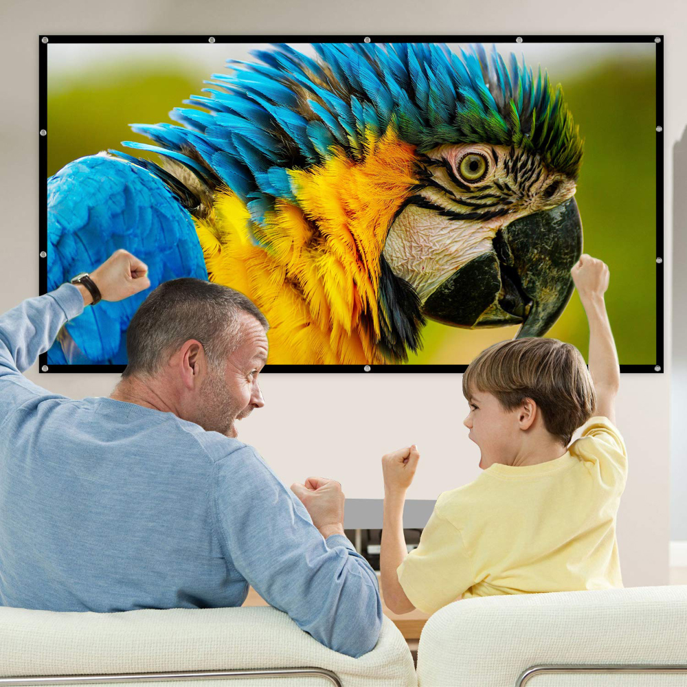 Tela De Projetor Fina Simples SALANGE 3D HD 60/72/84/100 Polegadas 16 ...