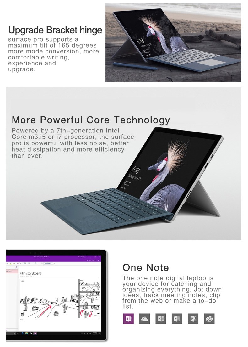 Microsoft Surface Pro3 Pro2 Pro4 Pro5 go1/2 Laptop 2 Em 1 4G/8G RAM 64G/128G/256/512GB SSD ...