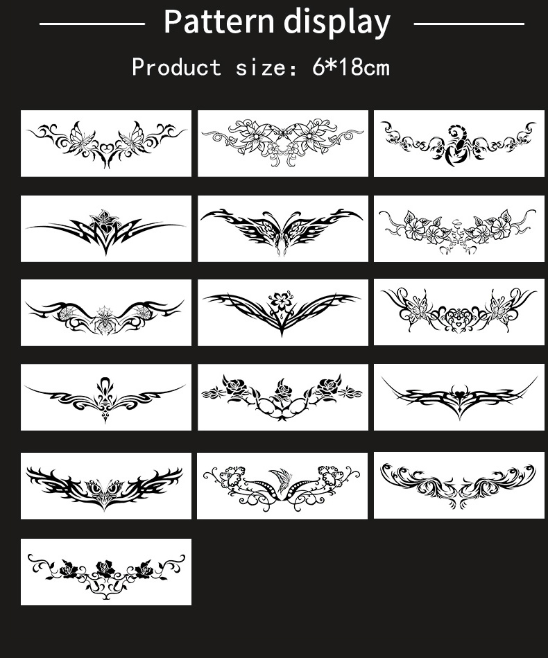 Conjunto De 8 Padrões De Succubus Pretos à Prova DÁgua Simulação De