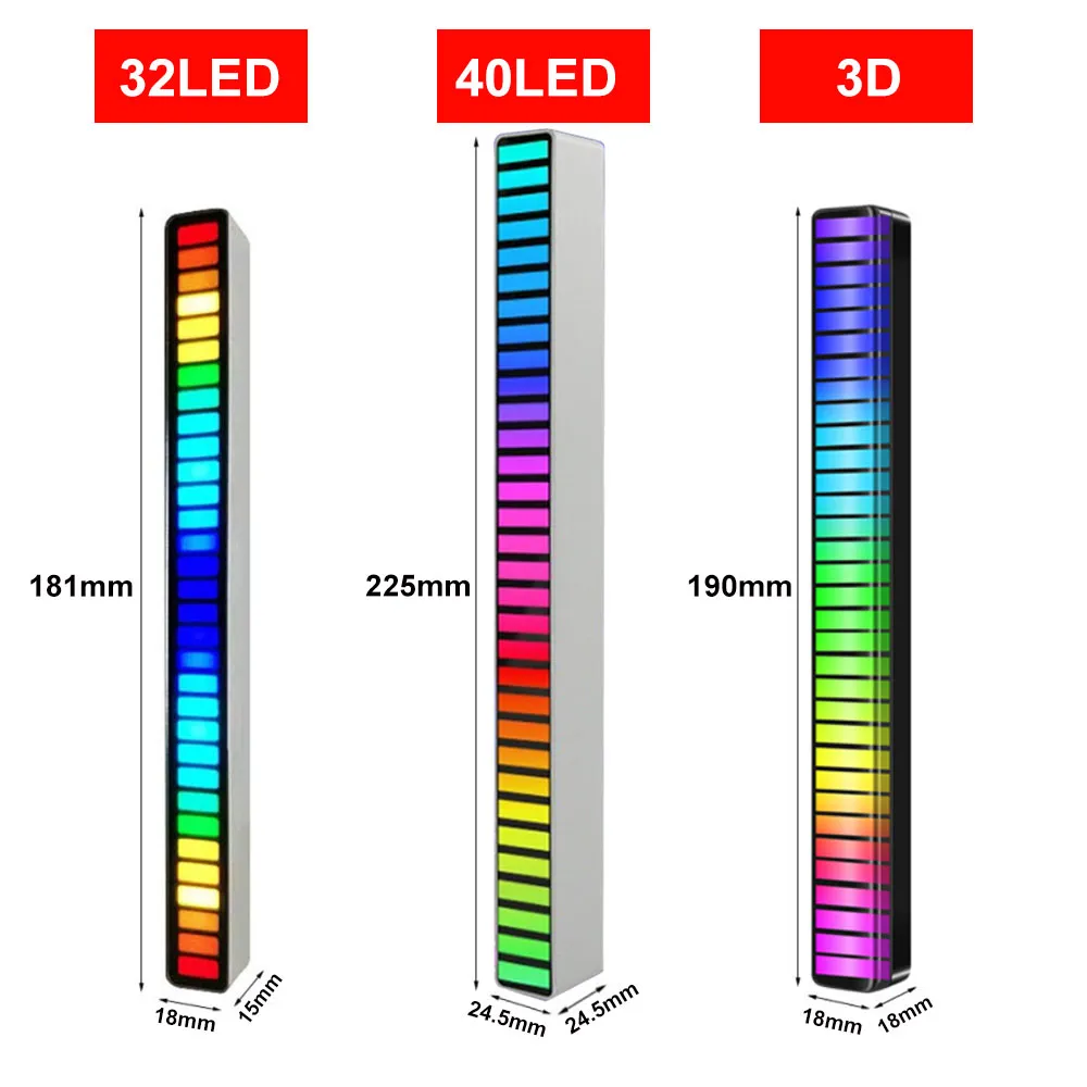 Luzes De Controle De Som LED Captação RGB Música Ritmo Atmosférica Para ...