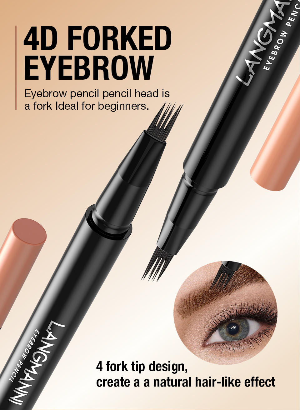 Caneta para Sobrancelhas LANGMANNI 4 Pontos Microblading Líquida à ...