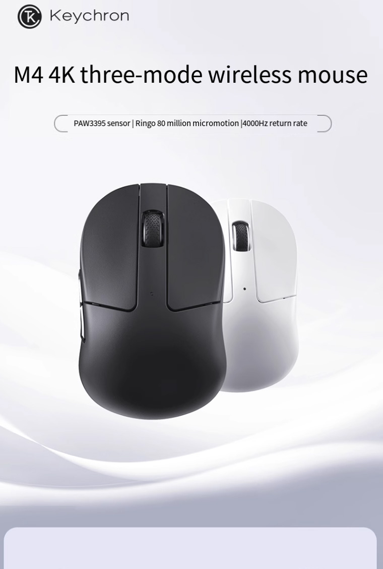 Keychron M4 4k mouse Sem Fio Dedo Segurar Bluetooth A Terceira Conexão De Exame mock Ergonômico ...