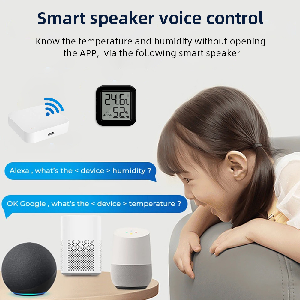 Onenuo Tuya Sensor de Temperatura Bluetooth Mini LCD com Termômetro e ...