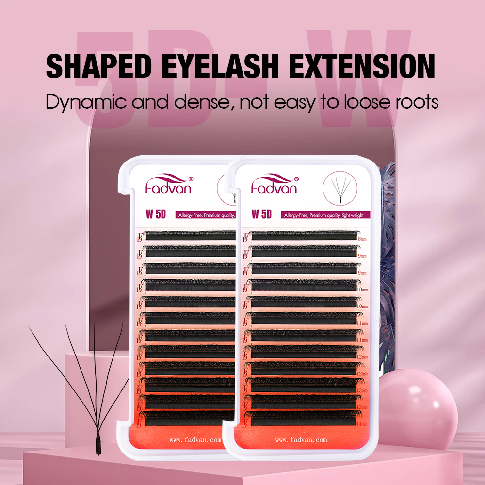 Fadvan 5D W Extensões De Cílios Em Forma De 0.07 C/D Faux Mink Natural ...
