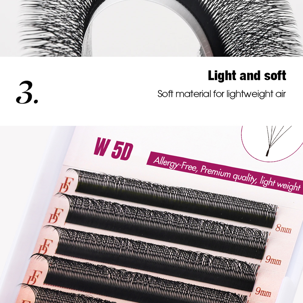 Fadvan 5D W Extensões De Cílios Em Forma De 0.07 C/D Faux Mink Natural ...