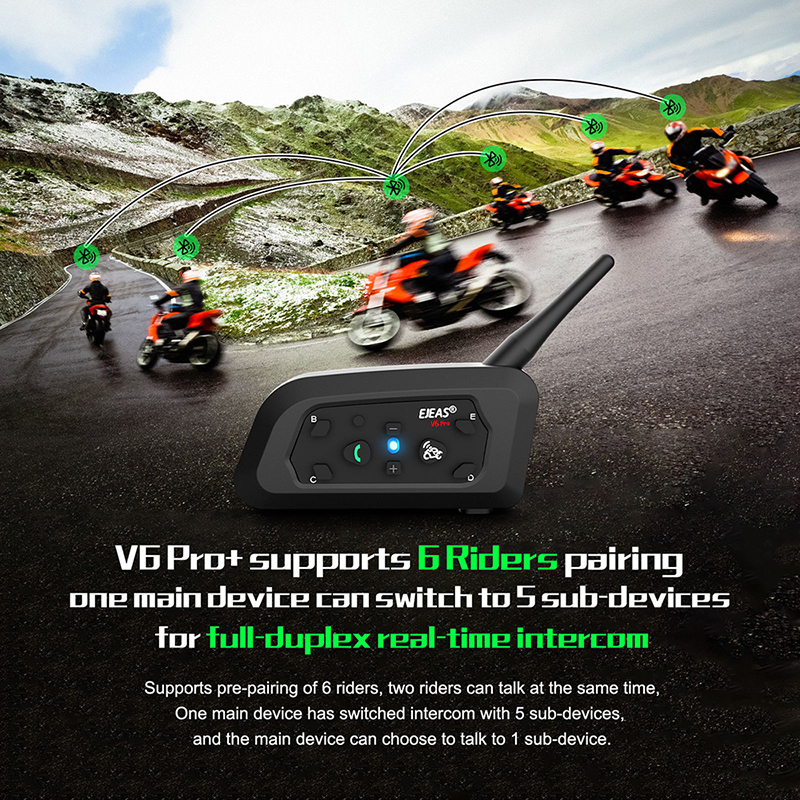 EJEAS V6 Pro + Capacete De Motocicleta Tipo c Fone De Ouvido Bluetooth ...