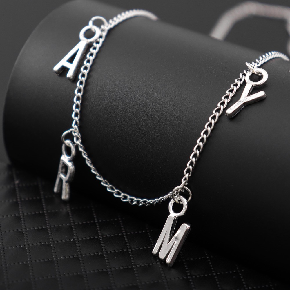 Novo Colar de Letra ARMY em Aço Inoxidável do Modelo Pessoal do BTS ...