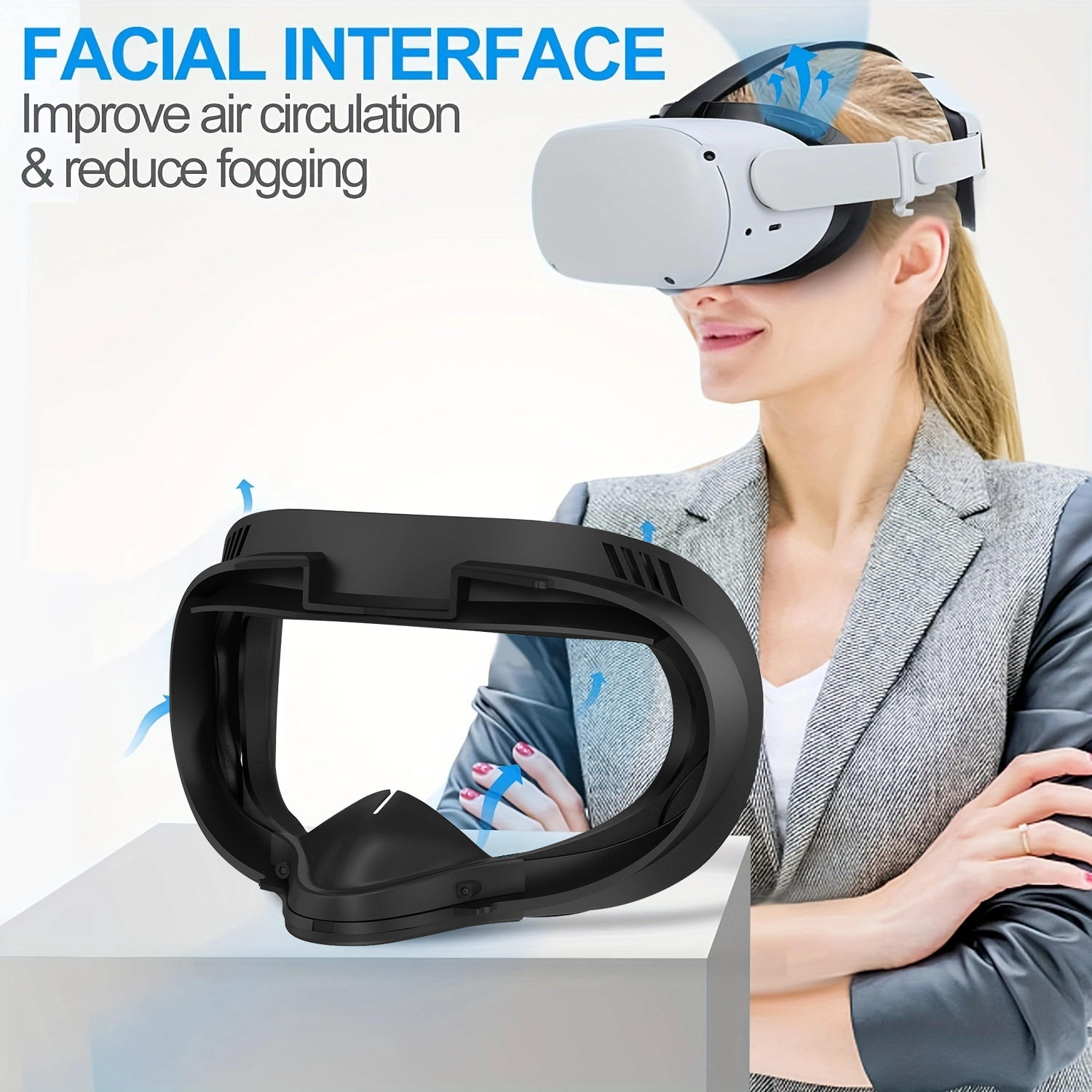 1pc Almofada de Espuma PU à Prova de Suor para Interface Facial e Capa ...