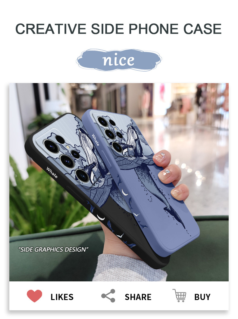 Capa Para Telefone De Salto De Baleia Samsung Galaxy S24 S23 S22 FE ...