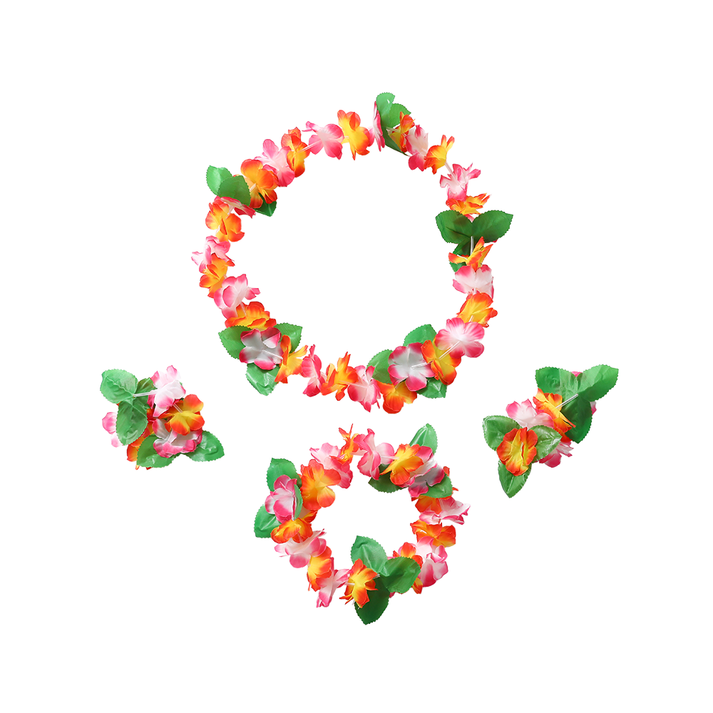 Novo Estilo Hawaiian Garland 4-Piece Set Beach Hawaii Party Wearable ...