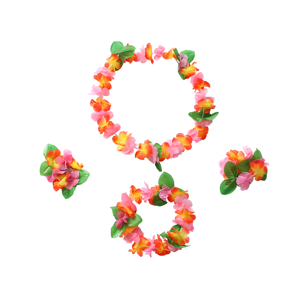 Novo Estilo Hawaiian Garland 4-Piece Set Beach Hawaii Party Wearable ...