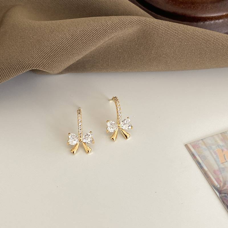 Brincos Simples Com Nó De Laço – Elegantes De Aço Inoxidável Da Moda ...