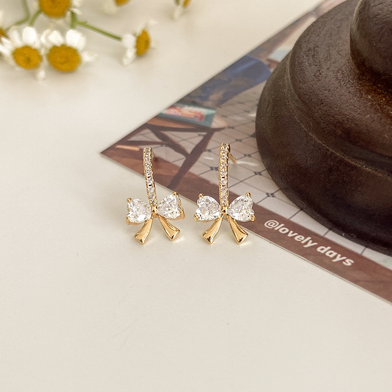 Brincos Simples Com Nó De Laço – Elegantes De Aço Inoxidável Da Moda ...