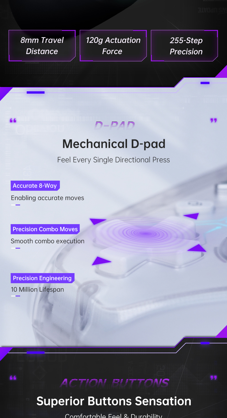 Controlador De Jogos Machenike G3S Sem Fio Gamepad Translúcido Shell PS ...