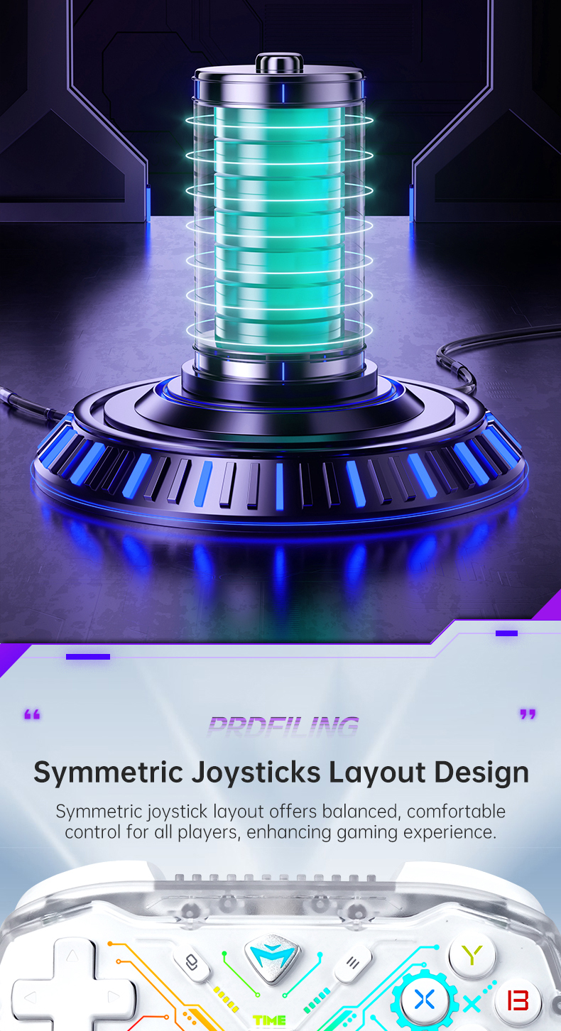 Controlador De Jogos Machenike G3S Sem Fio Gamepad Translúcido Shell PS ...