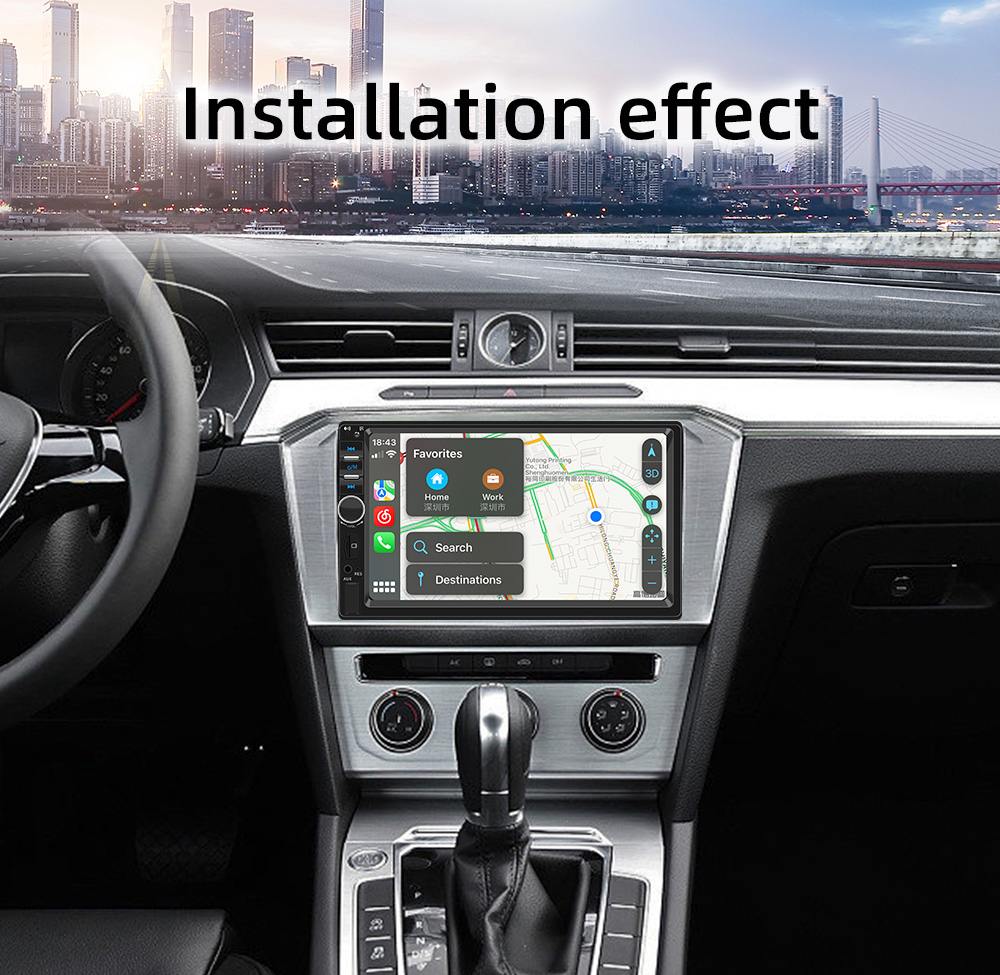 ESSGOO 2 Din Carplay 7 Polegada Multimídia MP5 Player Rádio Para Carro Bluetooth FM Receptor ...