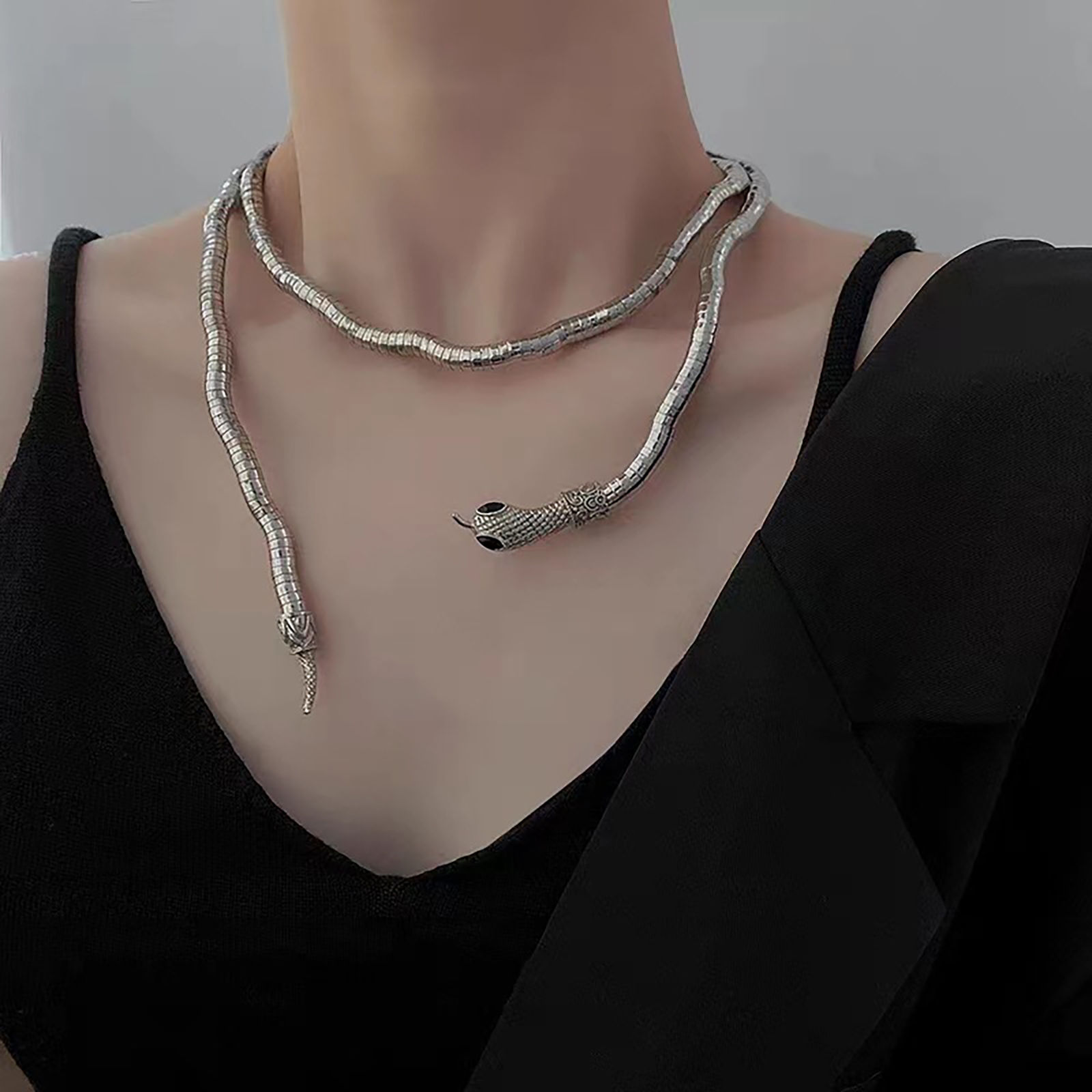 Colar de Cobra Flexível Punk Ajustável para Mulheres, Multiuso para ...