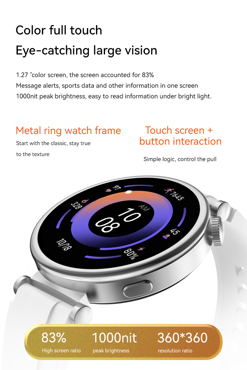 GT4 Mini Tamanho Smartwatch Smart Watch Women 1.3 "AMOLED Lady Fashion ...