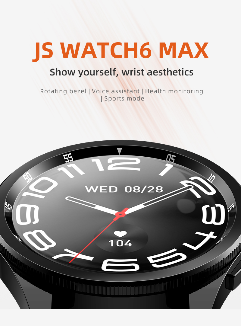 JS Watch 6 Max Relógio Inteligente Homens Mulheres Bússola Rotativa ...