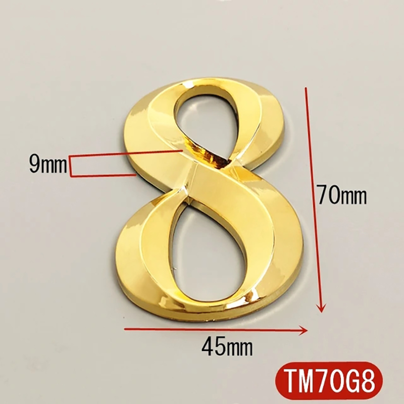 Placa de Porta 3D Gold 7CM Autoadesiva para Apartamento, Hotel ...