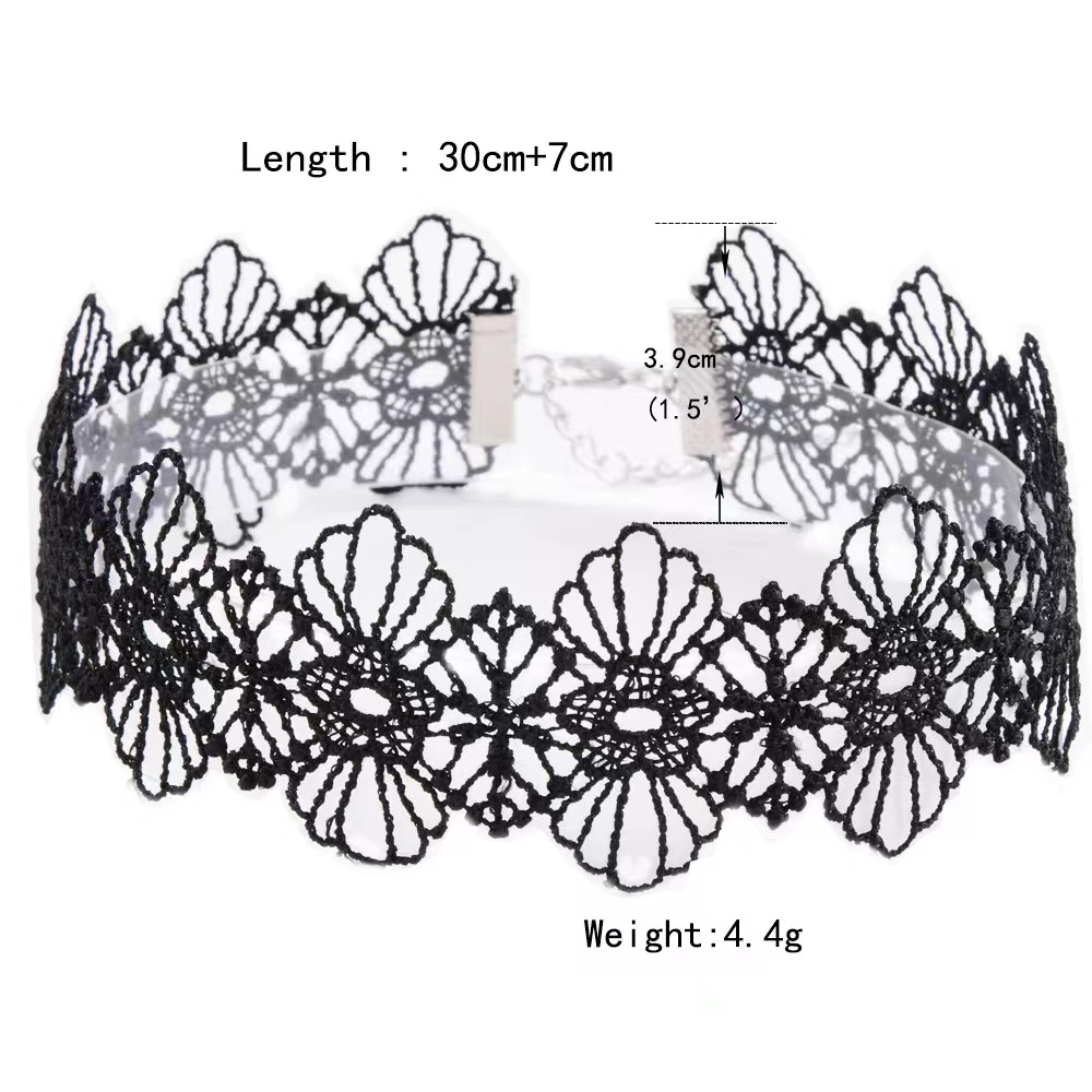 Conjunto de 8 peças Colar de Moda Retro Gótico Colar Preto Halloween ...