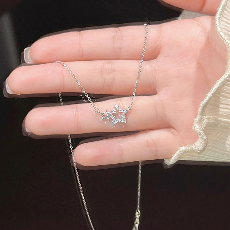 Colar Estrela Colar Feminino de Luxo Feminino Nicho de Luxo Cinco pontas de Estrela Cadeia de ...