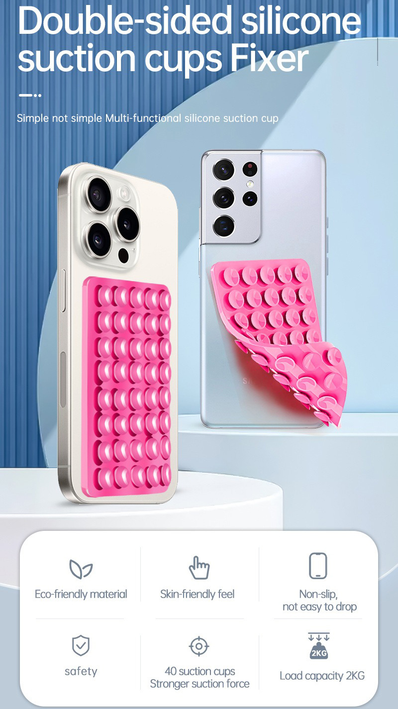 Suporte Multifuncional De Silicone De Sucção Dupla Face 40 Ventosas ...