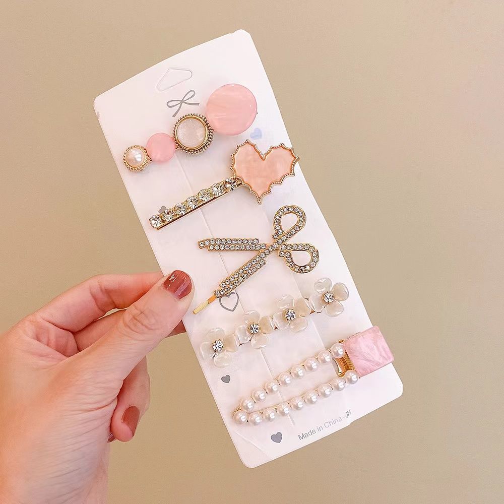 5 Peças Pearl Influencer Hair Clip Versão Coreana Costas da Cabeça ...