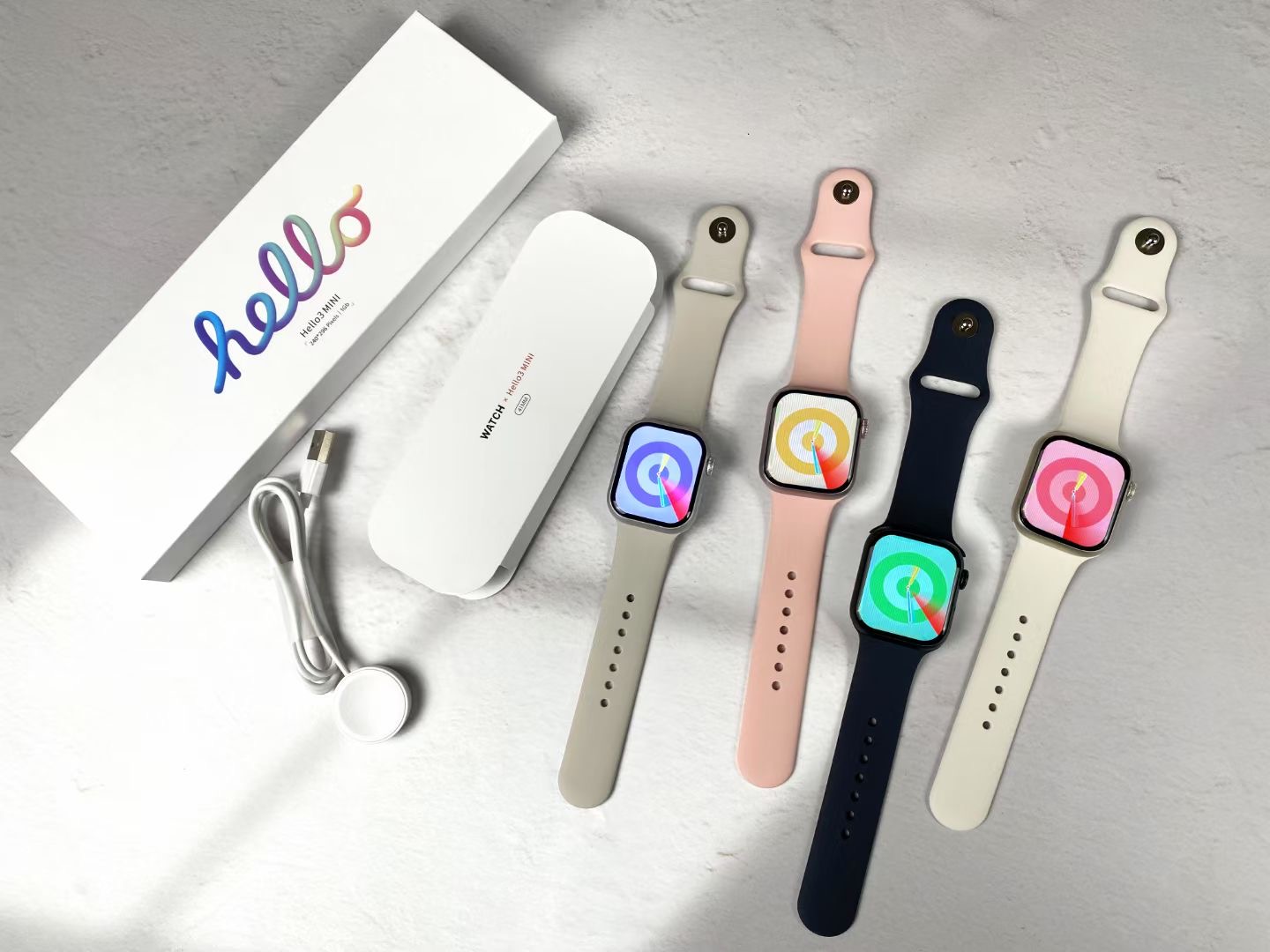 Original Olá 3 Mini Smartwatch Série 9 NFC Bússola 1G ROM Bluetooth ...
