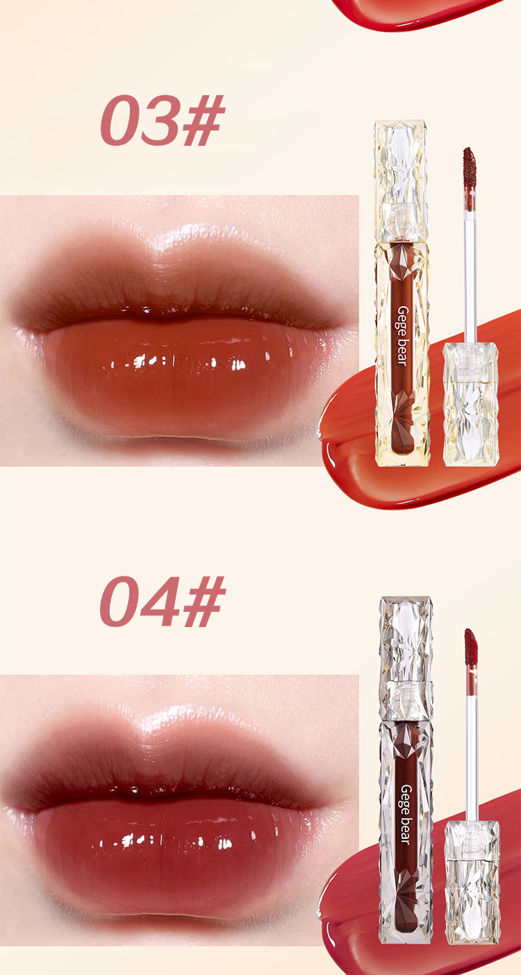 Novo Batom GegeBear de Espelho, Gloss Labial Coreano com Efeito ...