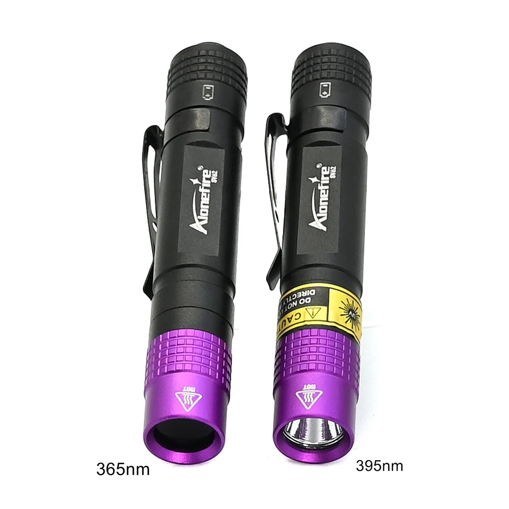 Alonefire SV62 365/395nm Lanterna UV Luz Negra Mini Detector de Tinta Invisível | Shopee Brasil
