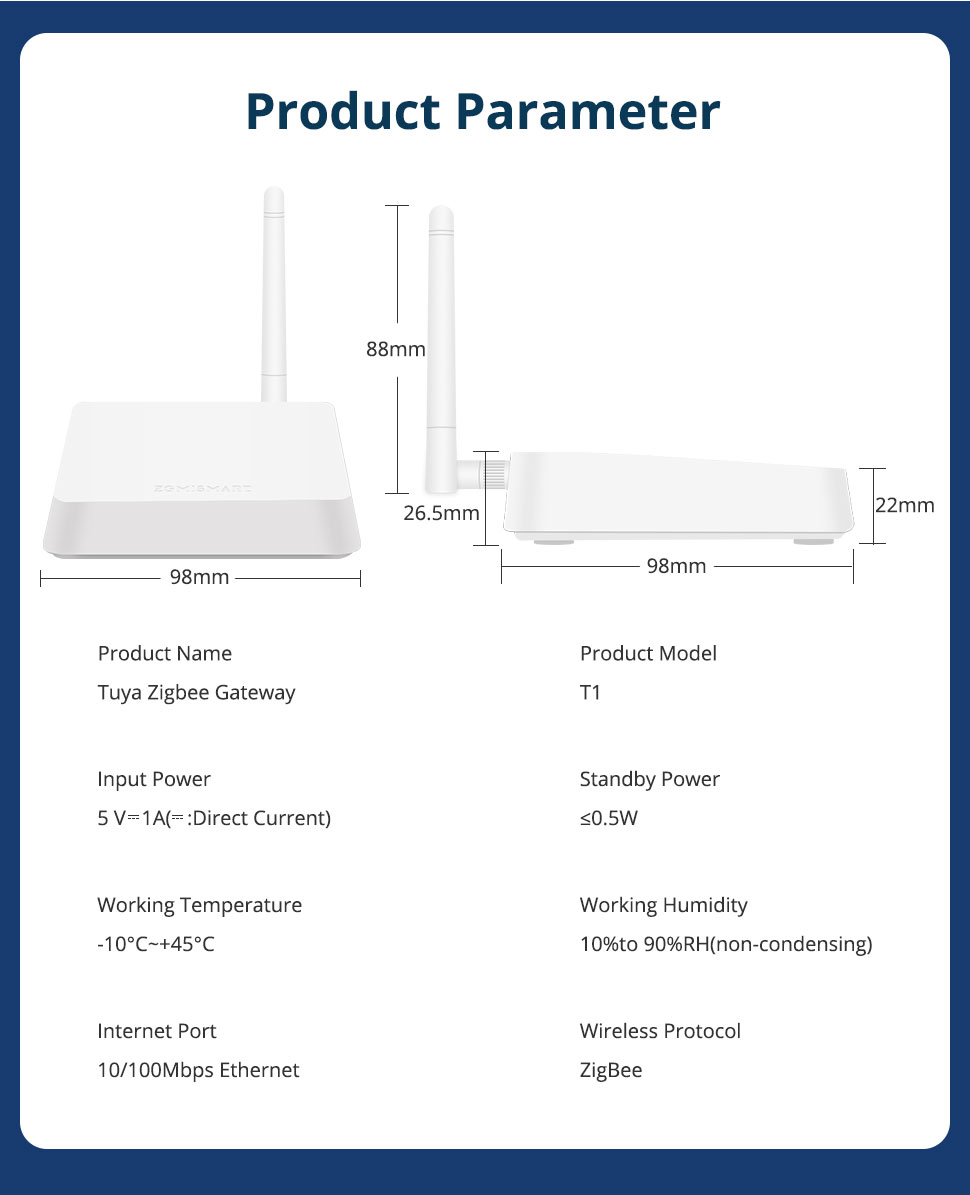 Zemismart Tuya Antena Zigbee Hub Centro Inteligente De Controle ...