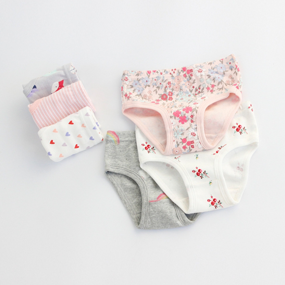 Pacote com 6 peças de roupas íntimas para meninas, 100% algodão ...