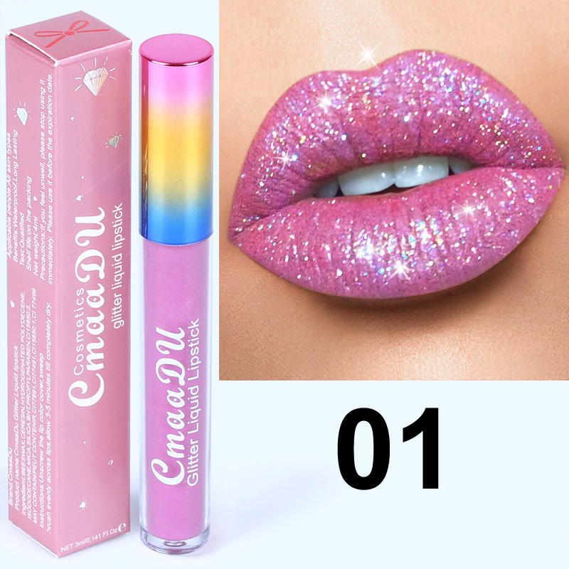 CmaaDu 6 Tones Diamond Phantom Brilhante Lip Tint, à prova d'água, de ...